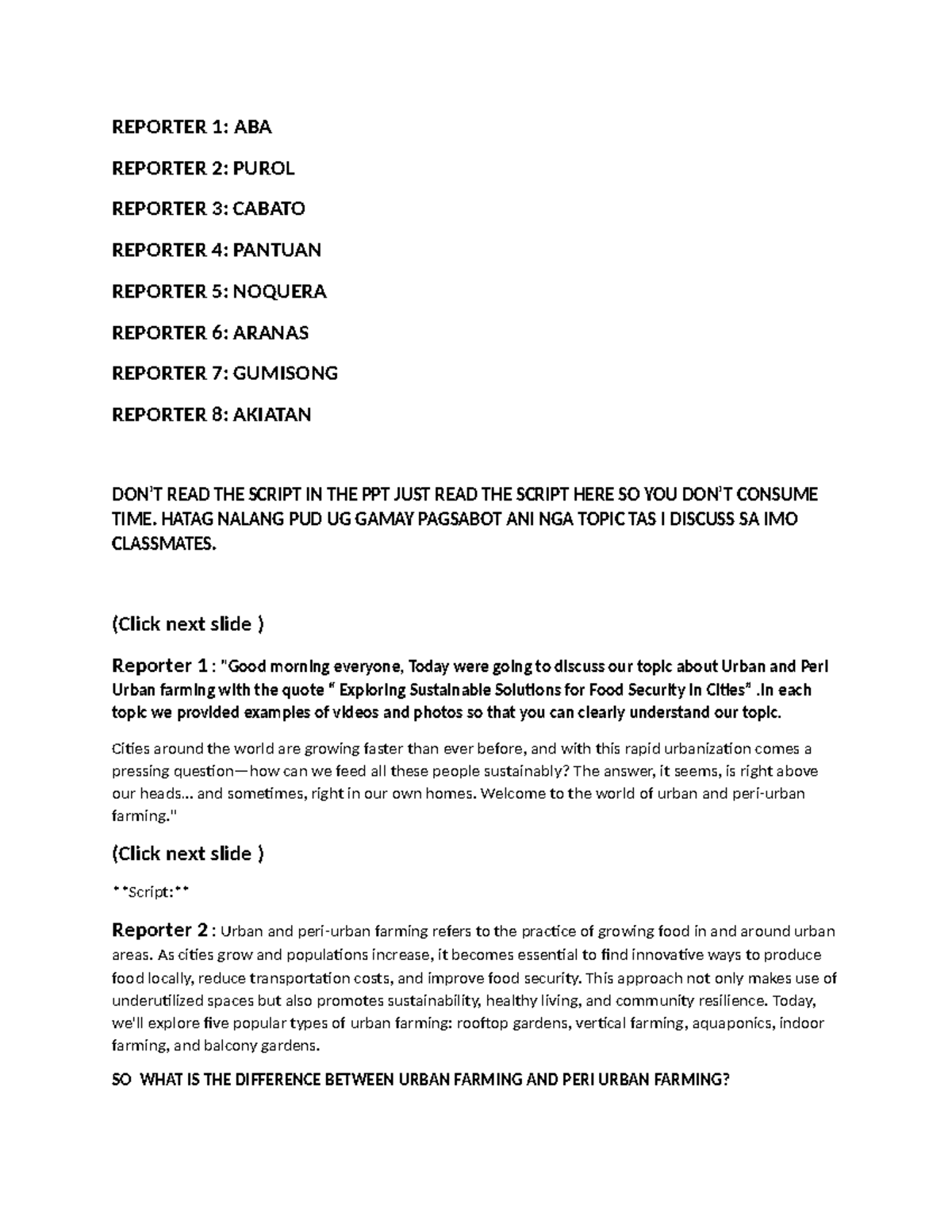 KYLA2 - dsadad - REPORTER 1: ABA REPORTER 2: PUROL REPORTER 3: CABATO ...