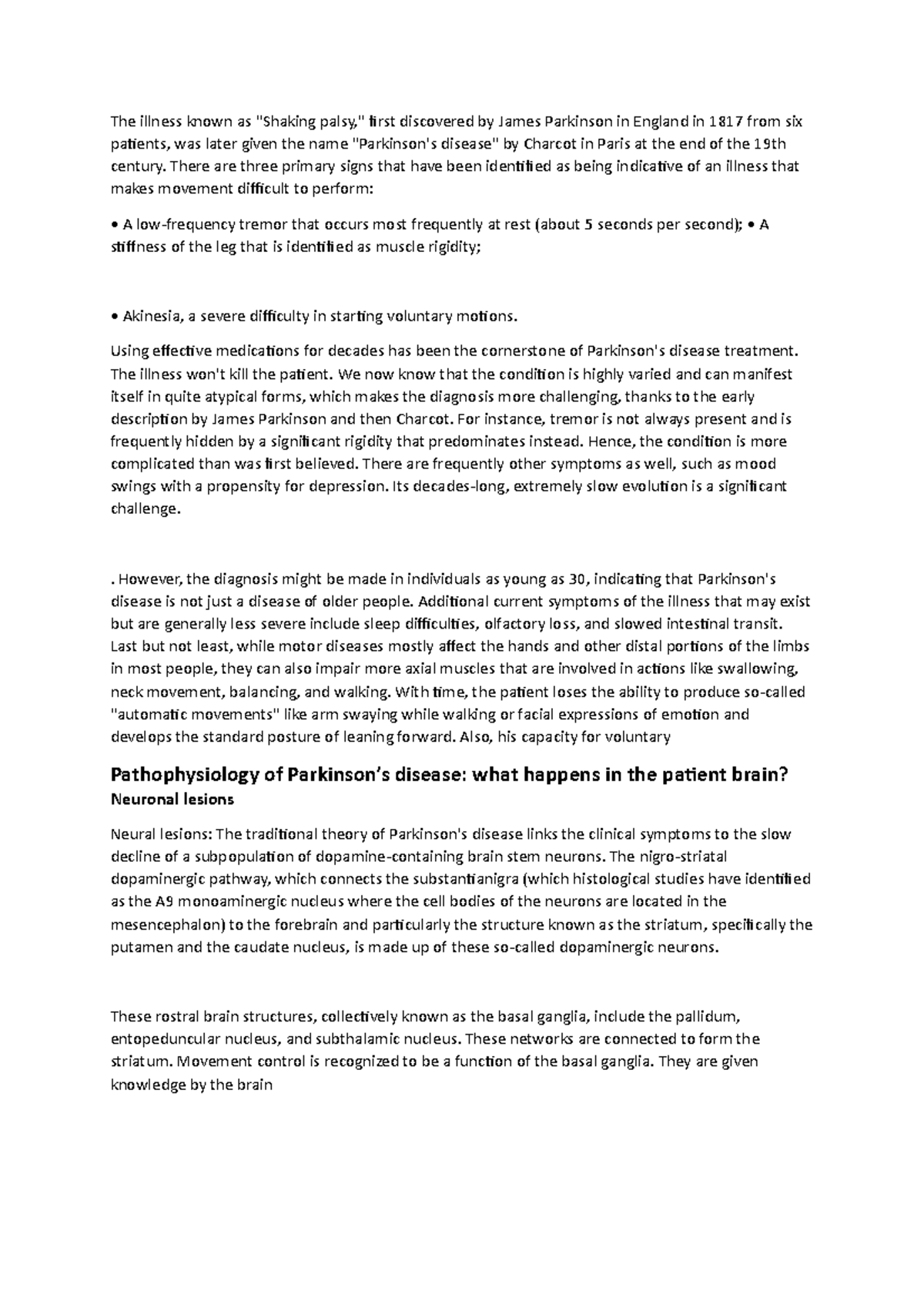 Parkinson - neuropath - The illness known as "Shaking palsy," first ...