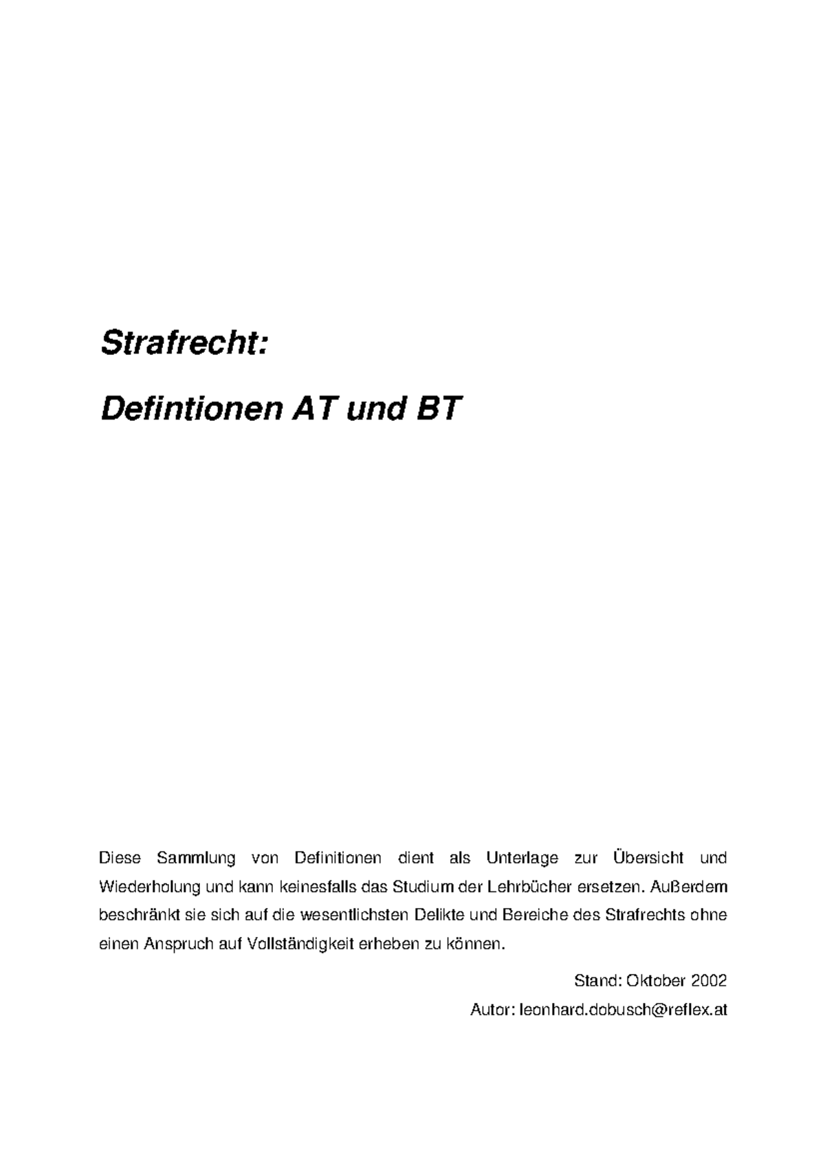 Definitionen - Außerdem beschränkt sie sich auf die wesentlichsten ...