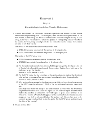 Statistics Worksheet Linear Models - Worksheet on Linear Models Due ...
