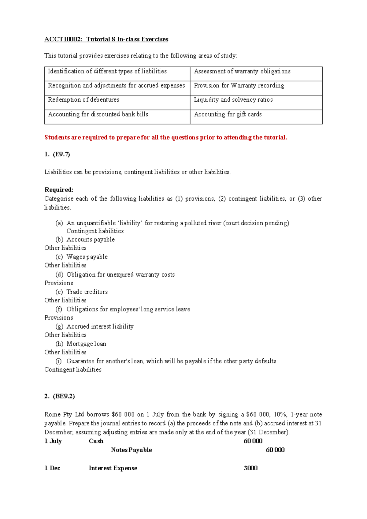 IFA Tutorial 8 In-class Exercises - ACCT10002: Tutorial 8 In-class Exercises This tutorial ...