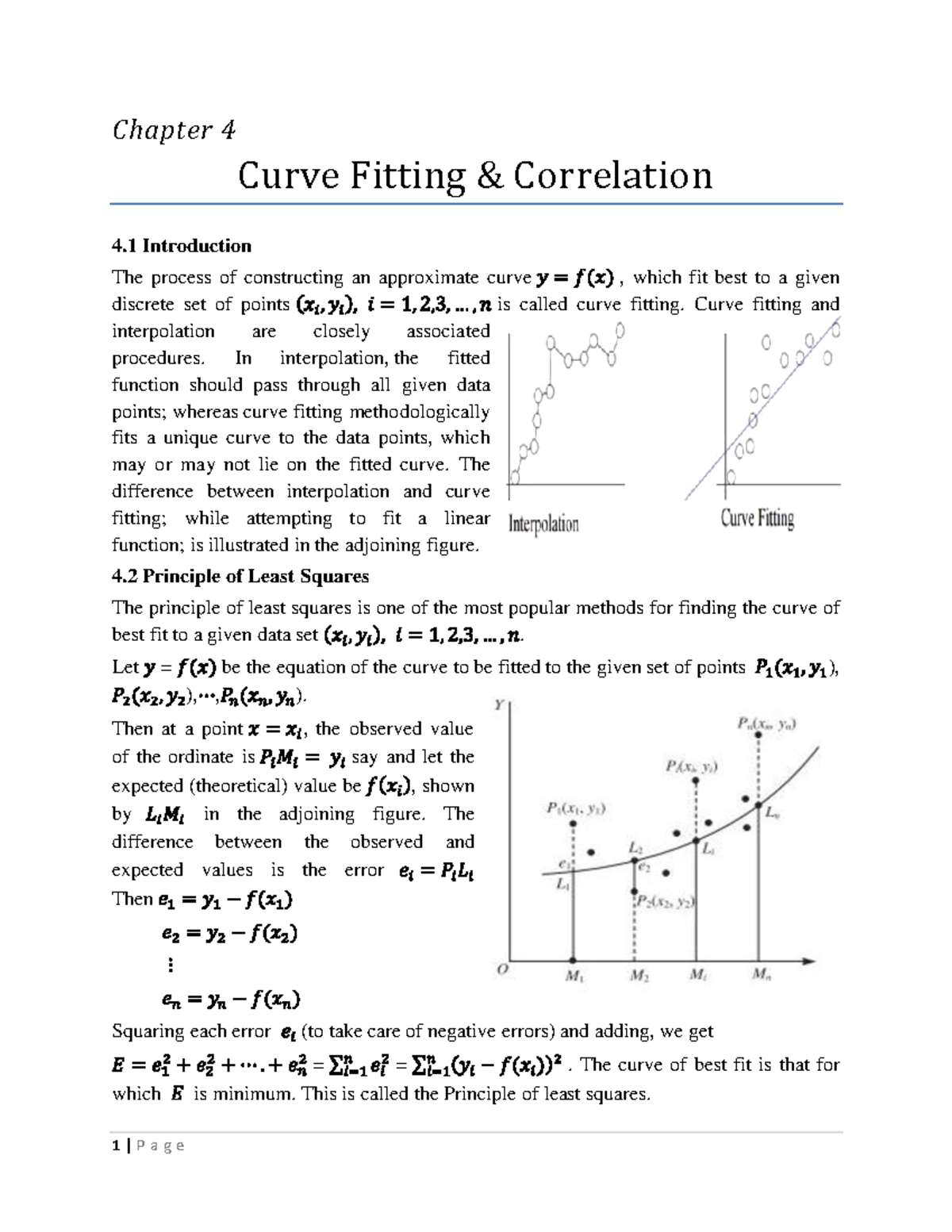 Curve fitting and correlation - Chapter 4 Curve Fitting & Correlation 4 ...