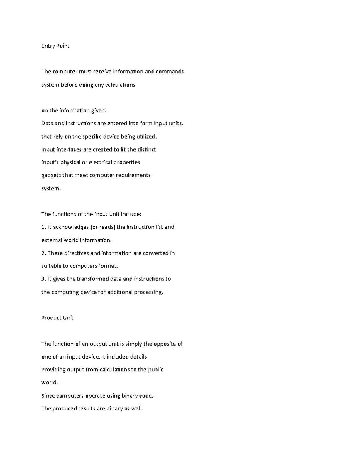 Entry Points - Information Technology - Entry Point The computer must ...