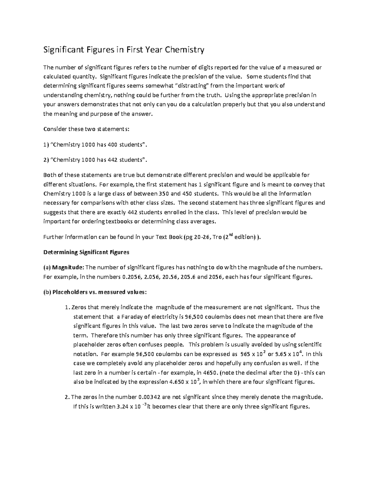 Significant Figures in First Year Chemistry - Significant figures ...