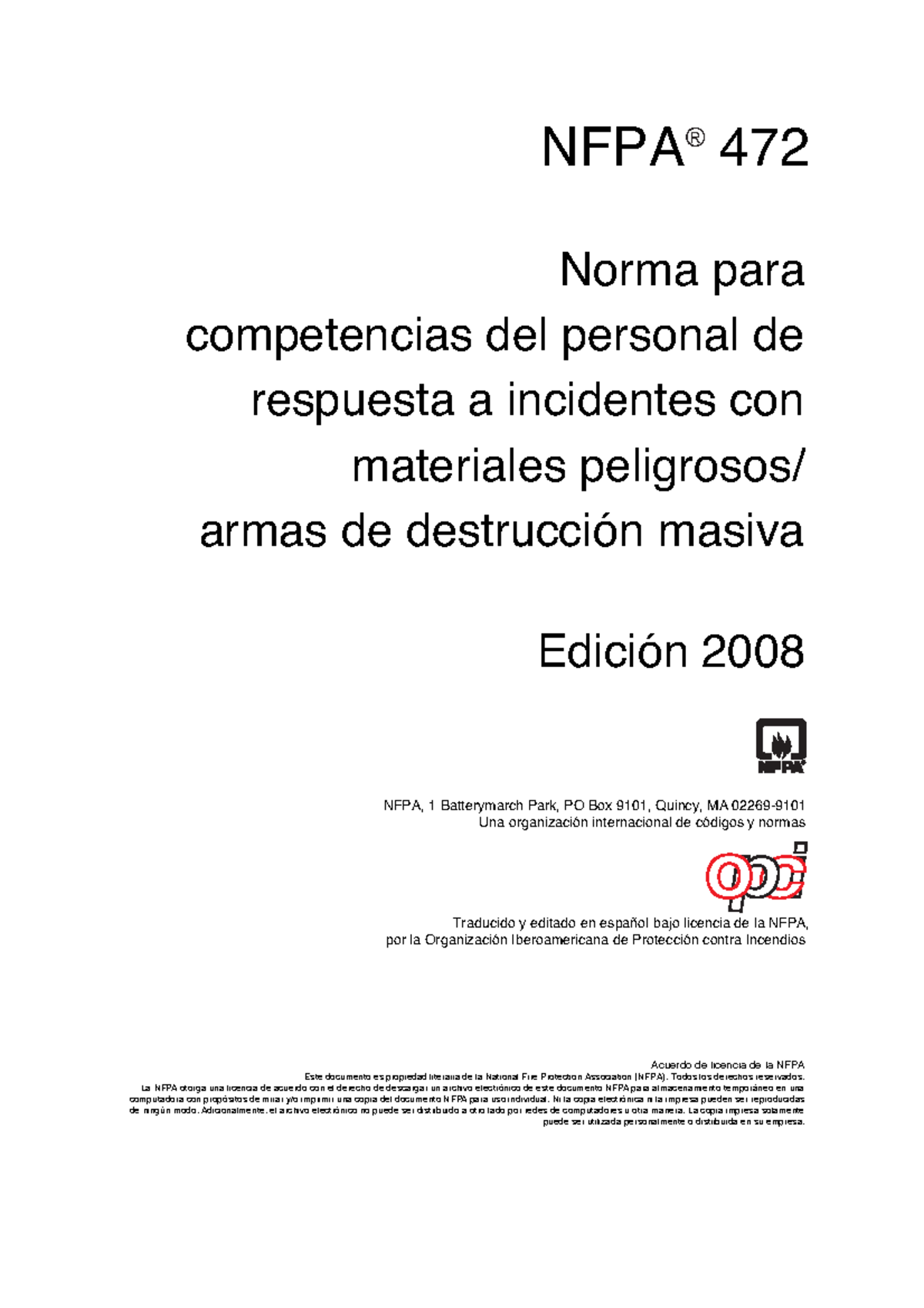 472 - NFPA 2008 (esp) Norma para competencia para personas - ® - Studocu
