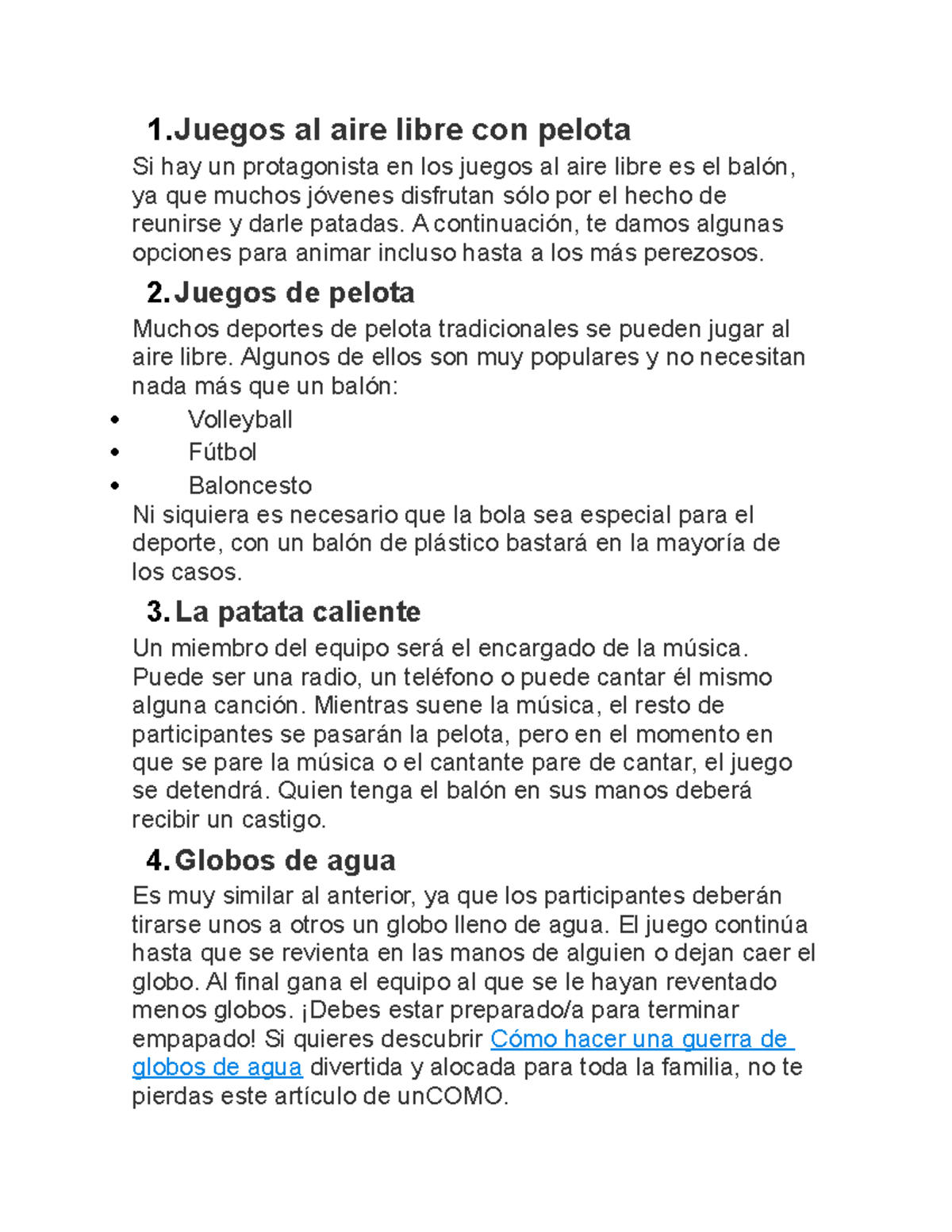 Juegos al aire libre con pelota - 1 al aire libre con pelota Si hay un ...