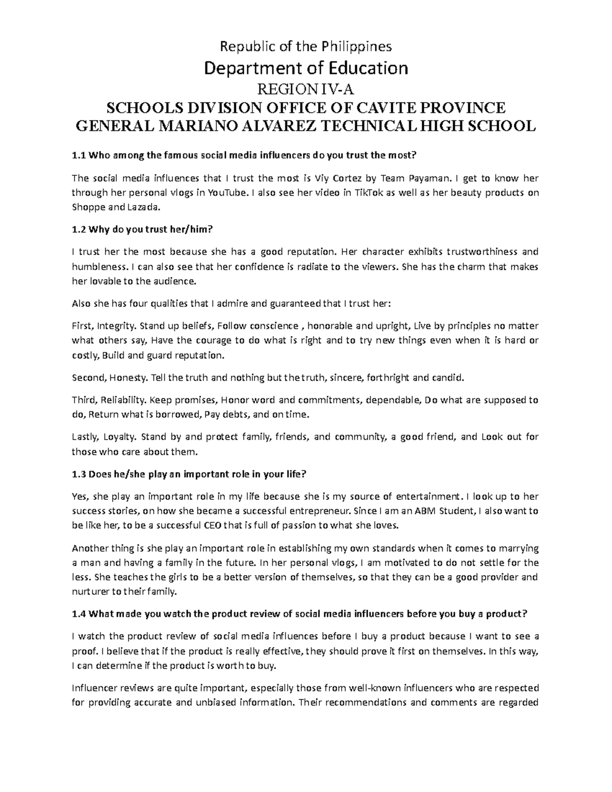 Gmaths Interview - Republic of the Philippines Department of Education ...