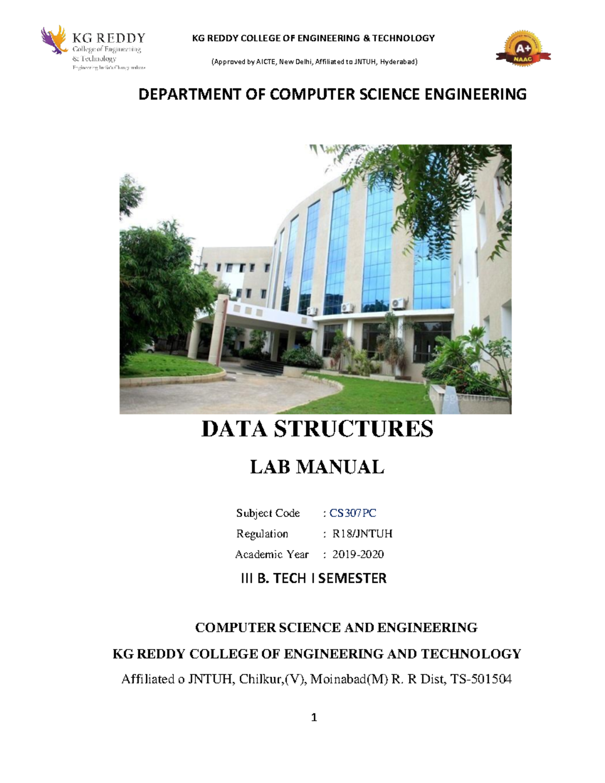 DS-LAB- Manual - Handy ebk. - (Approved by AICTE, New Delhi, Affiliated to JNTUH, Hyderabad ...