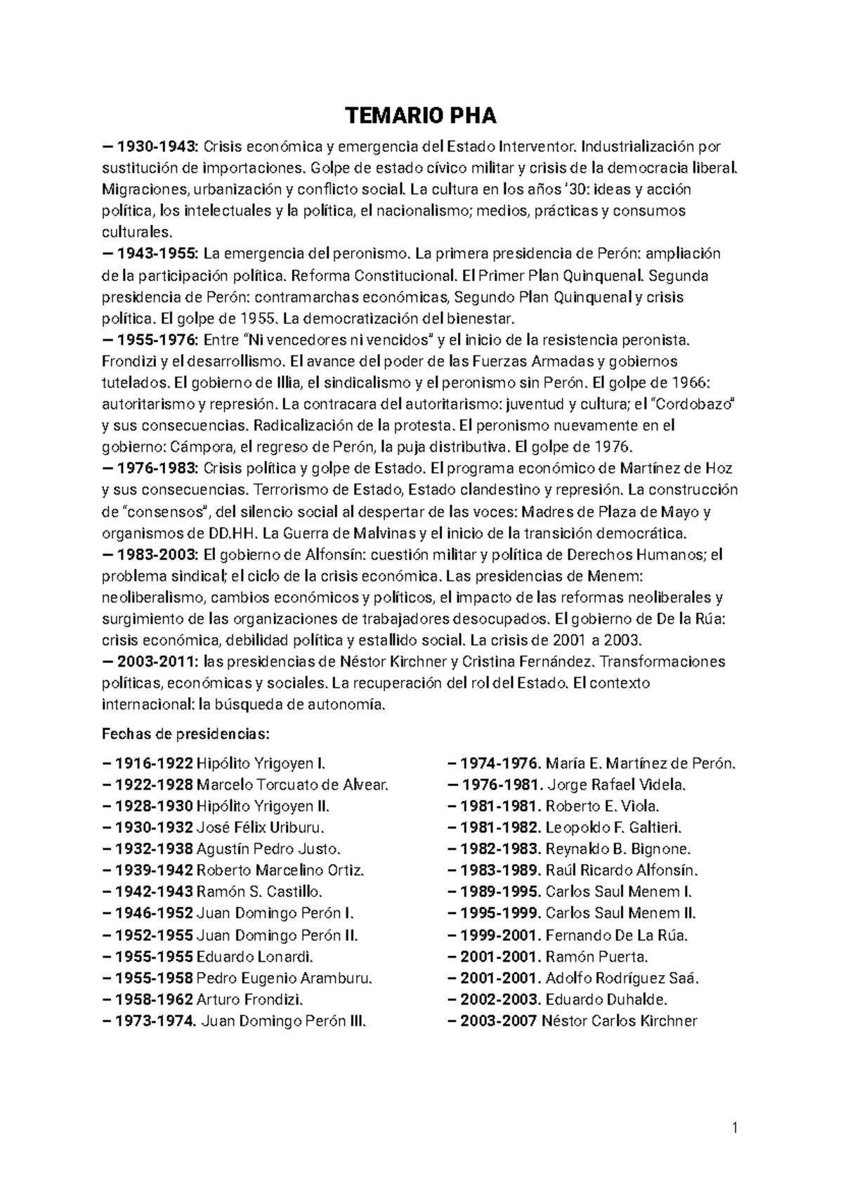 Temario PHA1 - TEMARIO PHA — 1930-1943: Crisis económica y emergencia ...