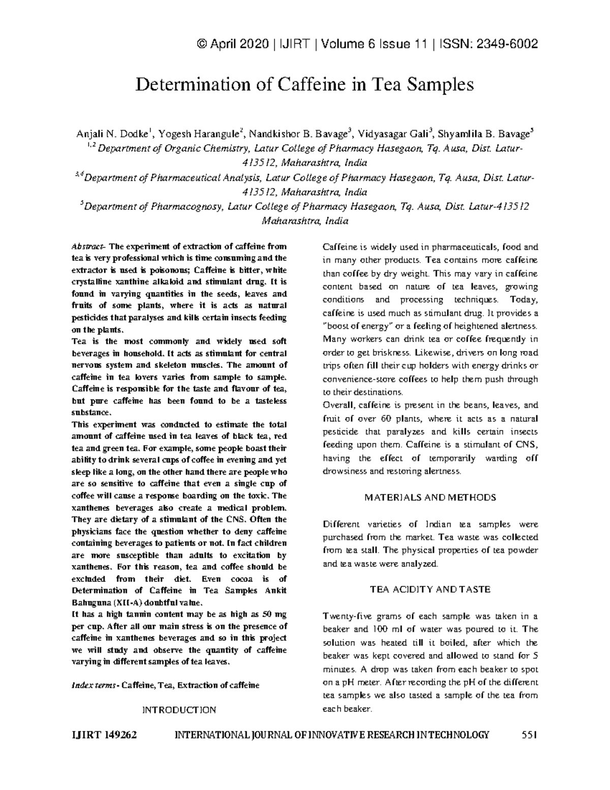 Ijirt 149262 Paper - © April 2020 | IJIRT | Volume 6 Issue 11 | ISSN ...