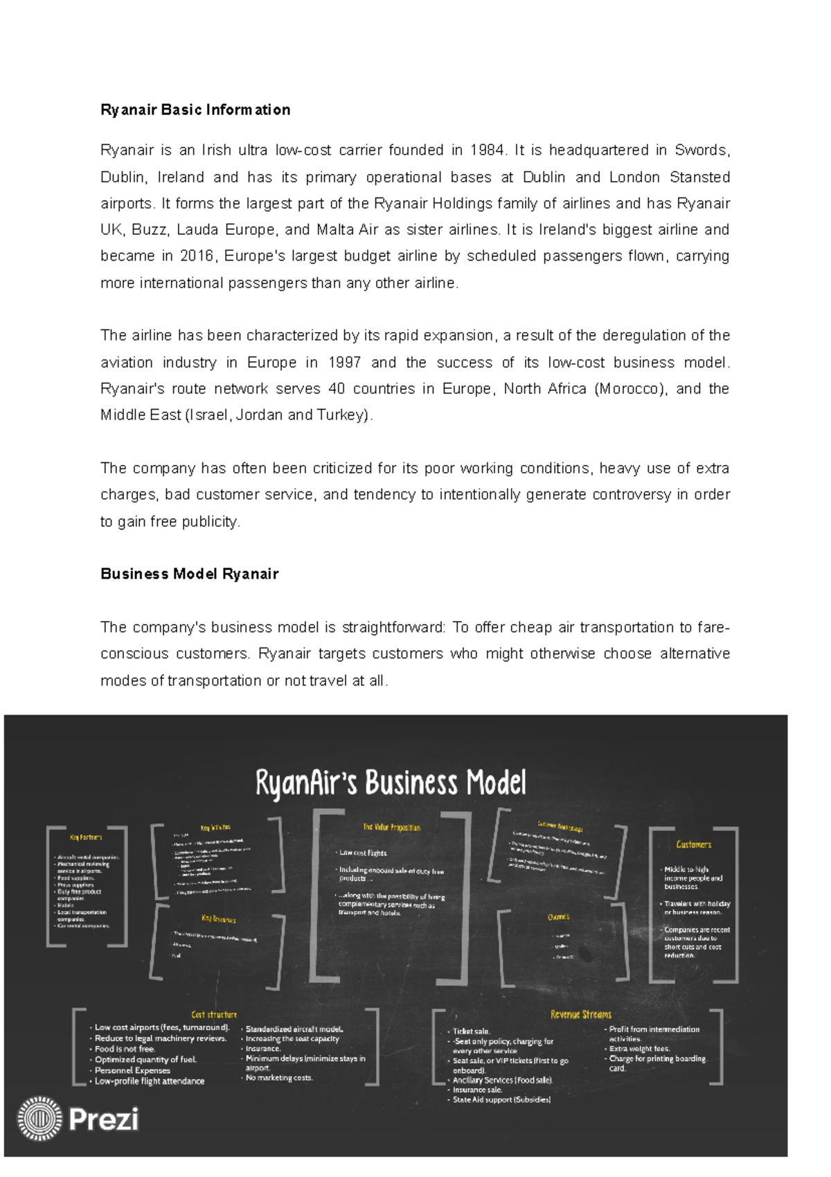 Case 3 - Ryanair - Ryanair Basic Information Ryanair is an Irish ultra ...