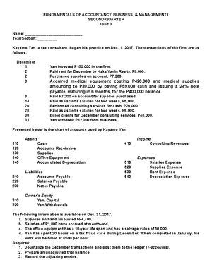 QUIZ Chapter 2 Business Combinations (PART 2) - Chapter 2 Business ...