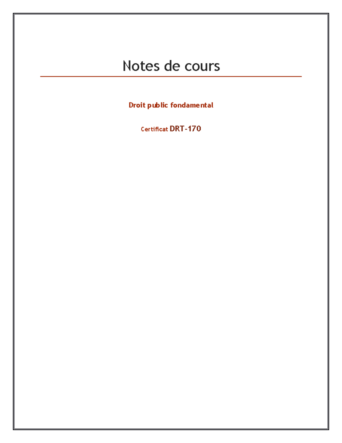 Notes de cours officielles - Notes de cours Droit public fondamental ...