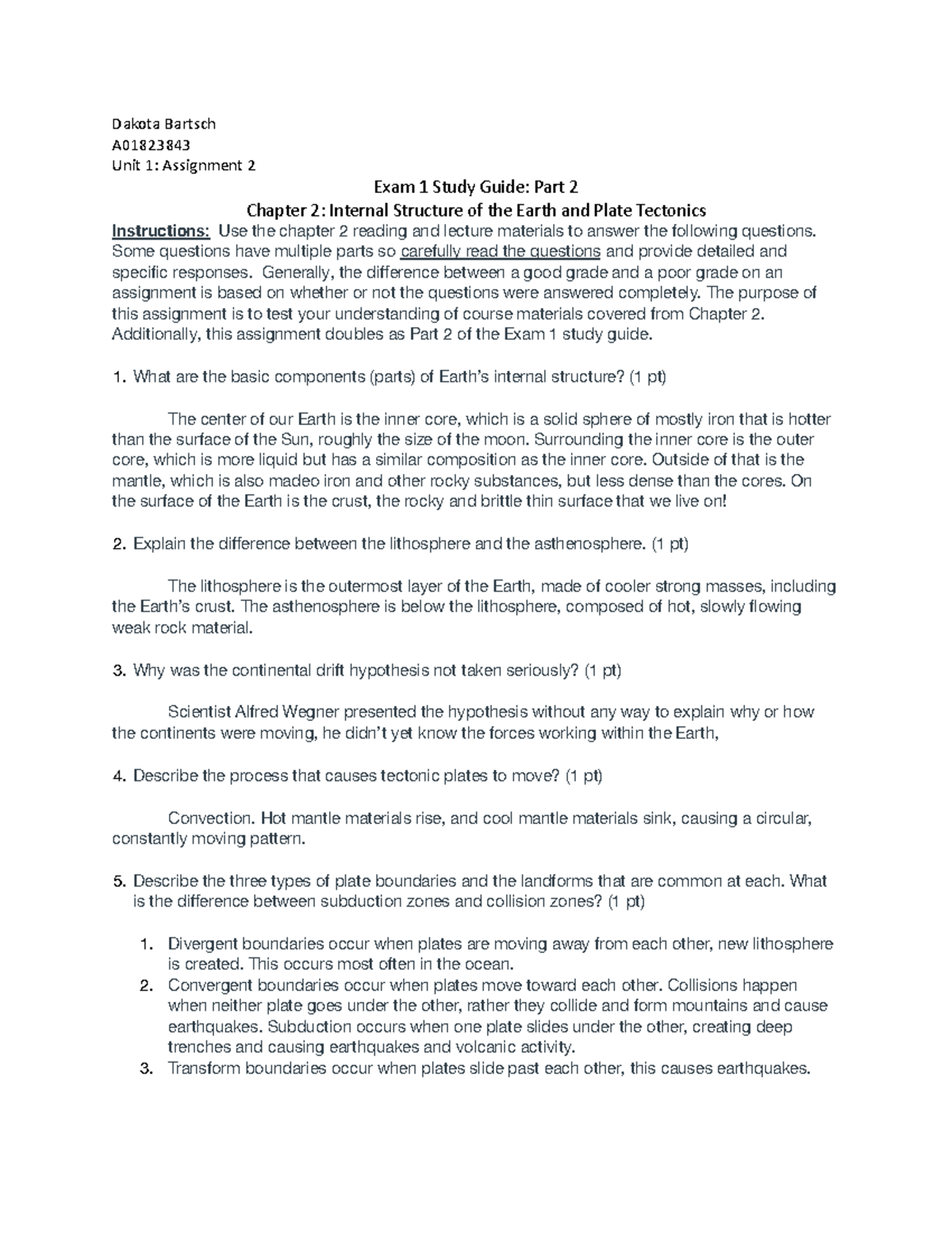 Study Guide Chapter 2 - Dakota Bartsch A01823843 Unit 1: Assignment 2 ...