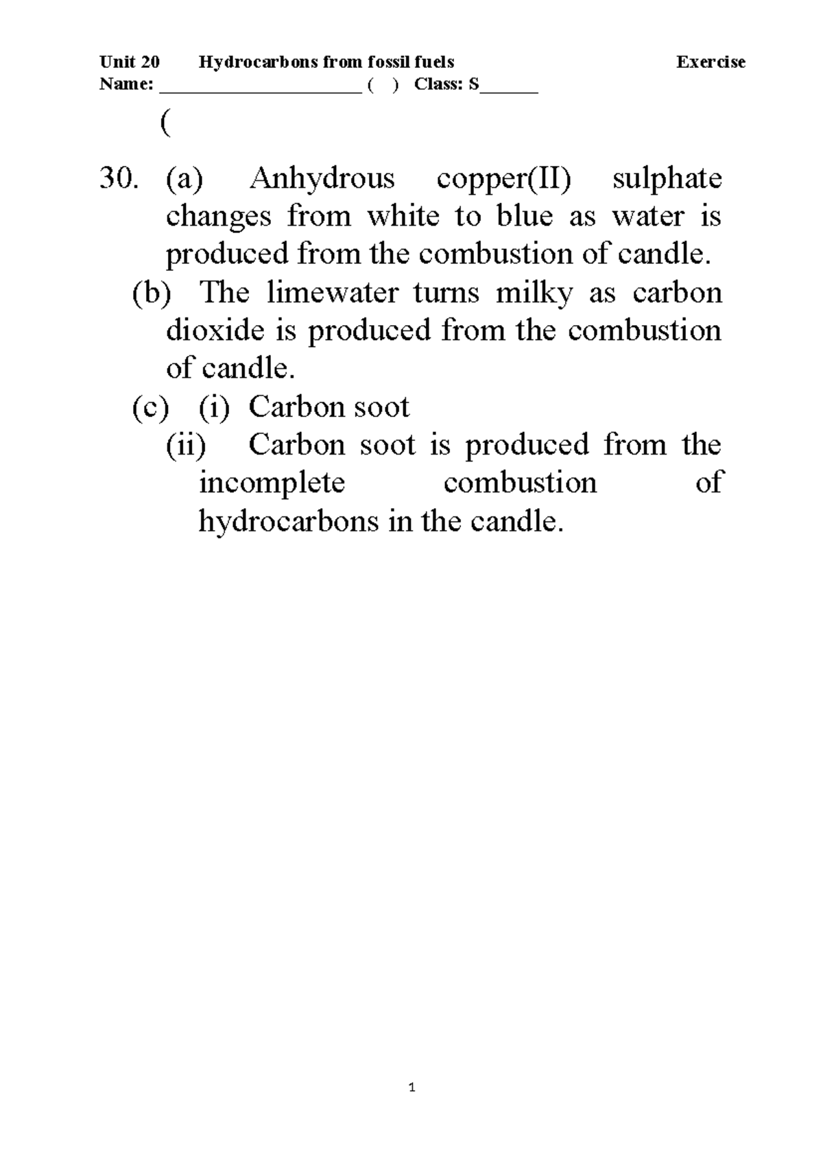 Ex 20 Fossil ans - 2245 - From molecules to cells - Unit 20 ...