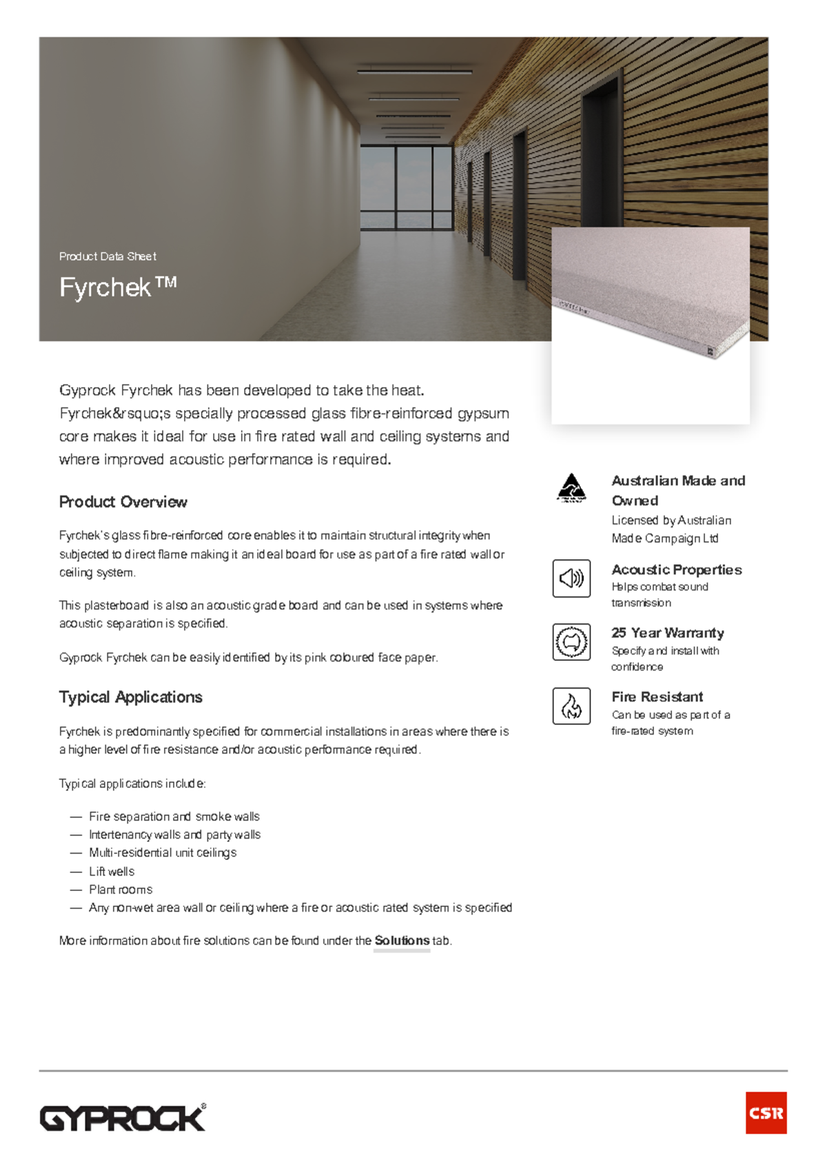 Plasterboard Fyrchek monologe 2021 - Gyprock Fyrchek has been developed ...