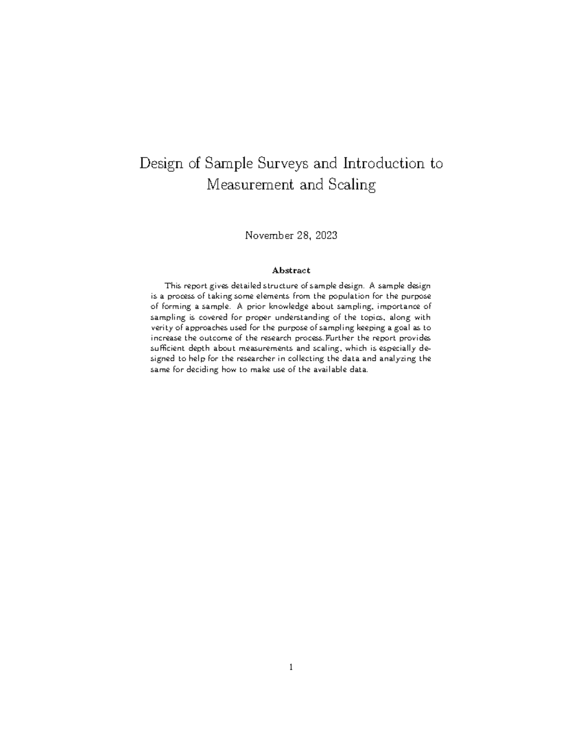 Sampling RM - Research Methods - Design of Sample Surveys and ...