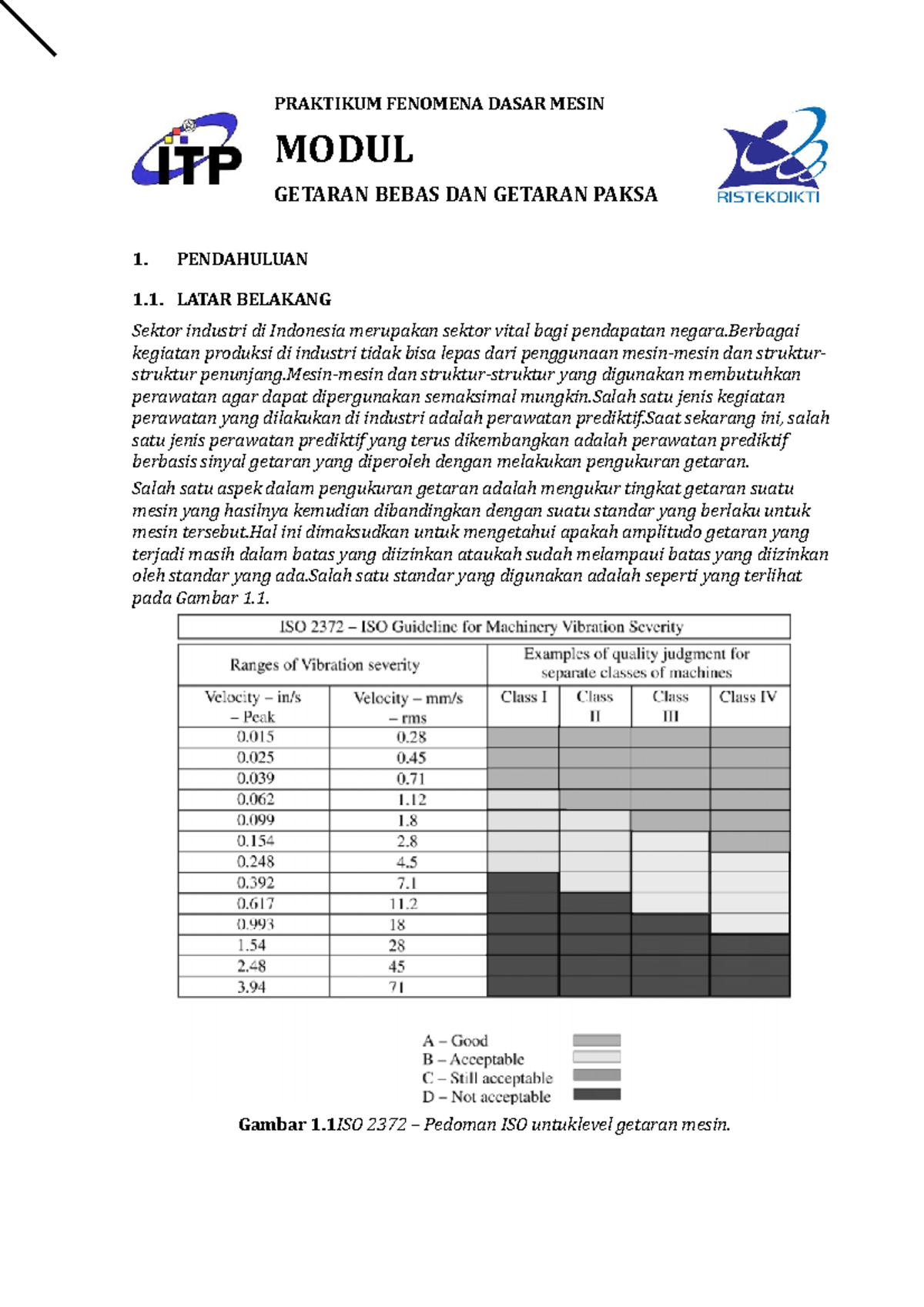 Modul-Getaran-1 - nice - PRAKTIKUM FENOMENA DASAR MESIN MODUL GETARAN BEBAS DAN GETARAN PAKSA 1 ...