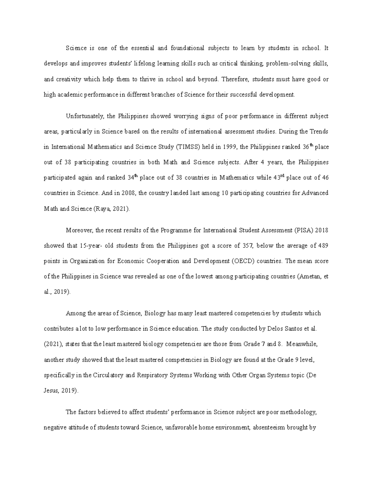 Introduction - Science is one of the essential and foundational ...