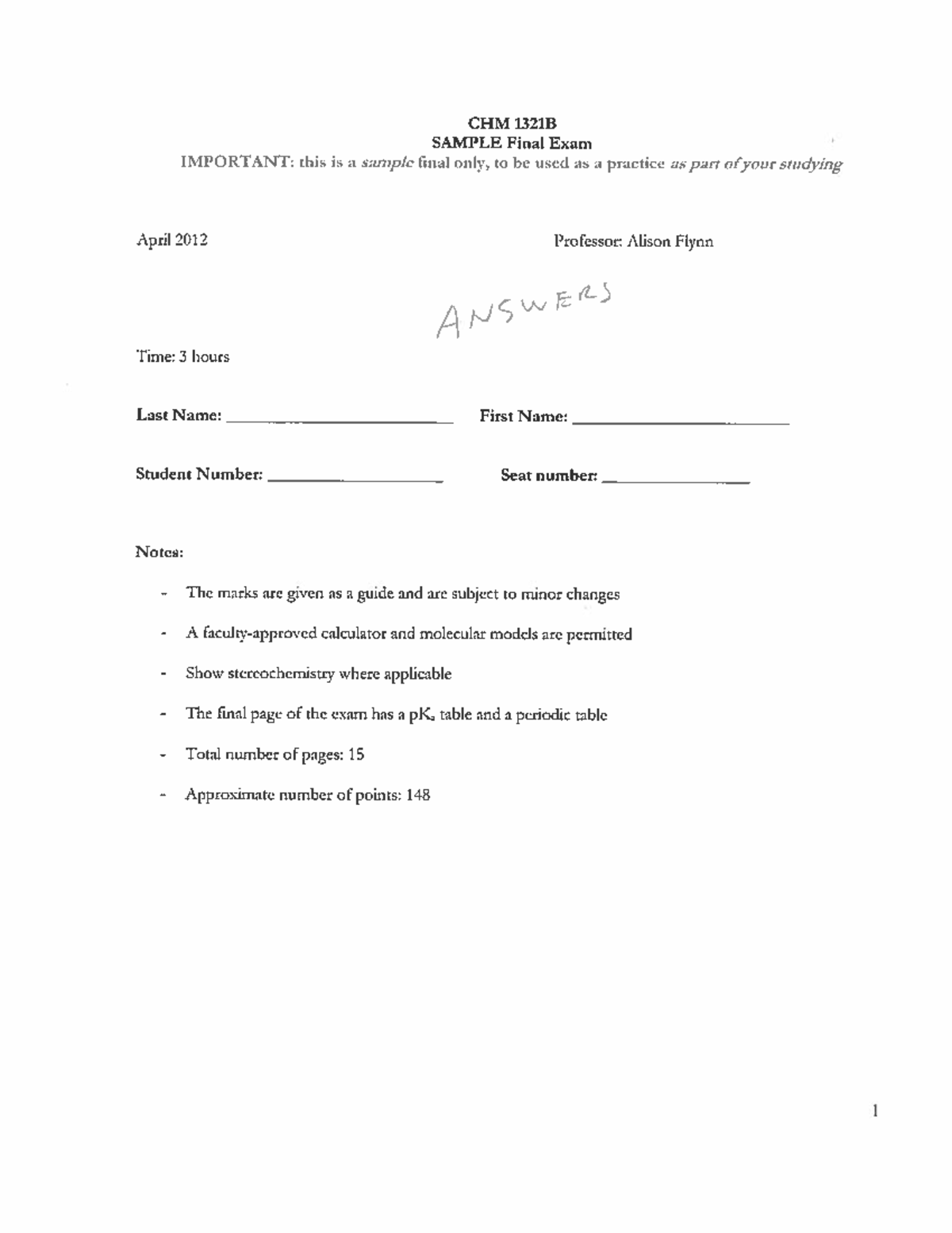 Sample Exam Answers Chm1321 Warning Decodescan Unexpected Mcu Data Current Marker Is