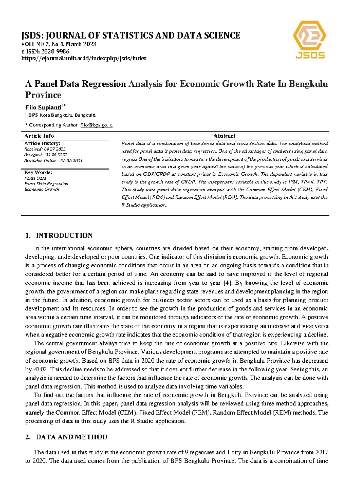 4 - Accounting - A Panel Data Regression Analysis for Economic Growth ...