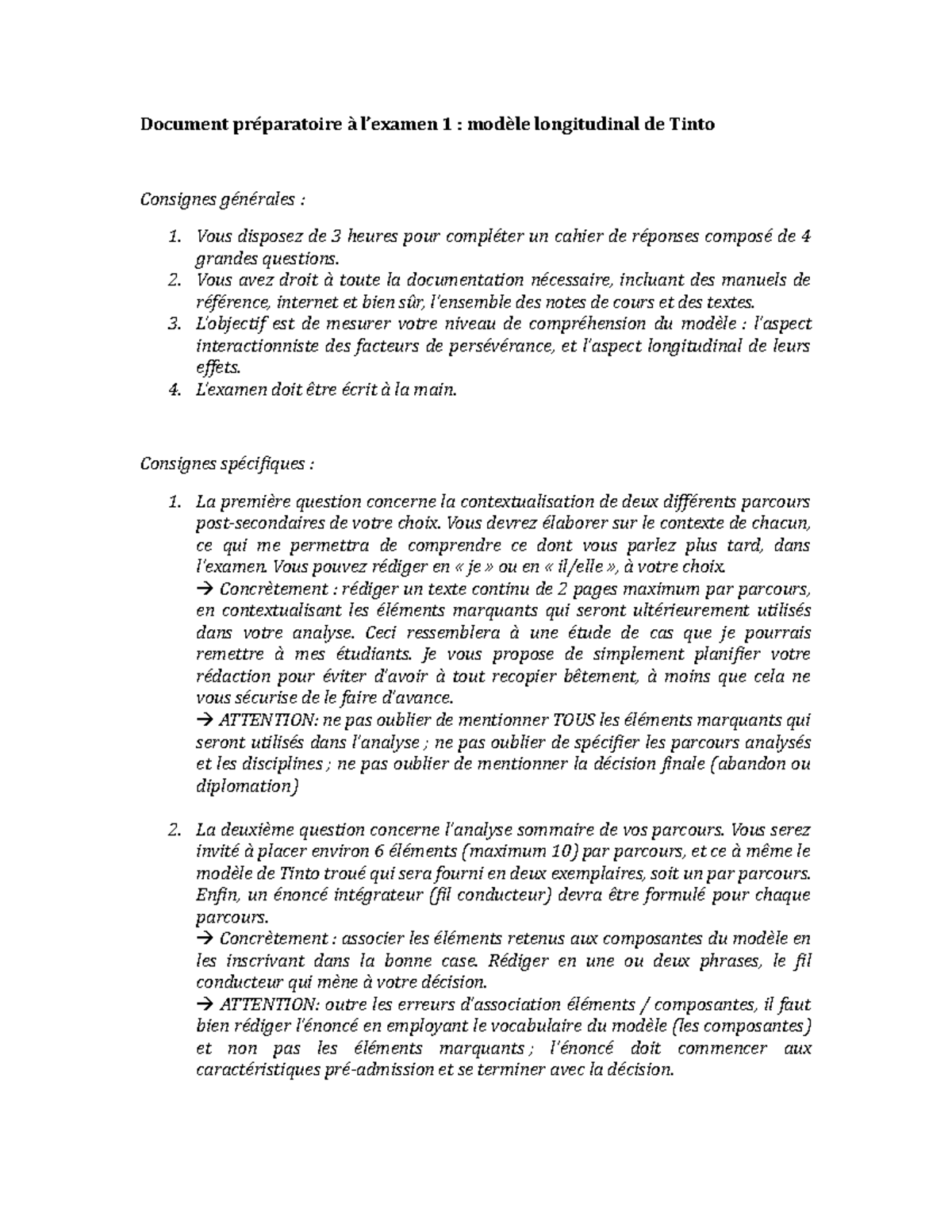 Consignes générales - Document préparatoire à l’examen 1 : modèle ...