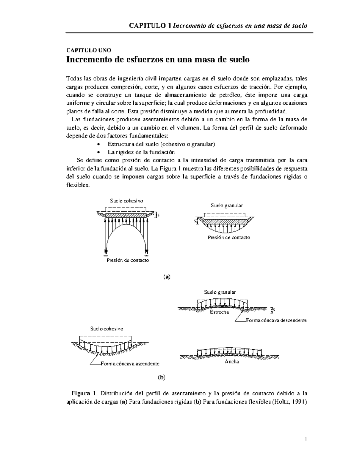 Capítulo UNO - es suelos - CAPITULO 1 Incremento de esfuerzos en una masa de suelo CAPITULO UNO ...