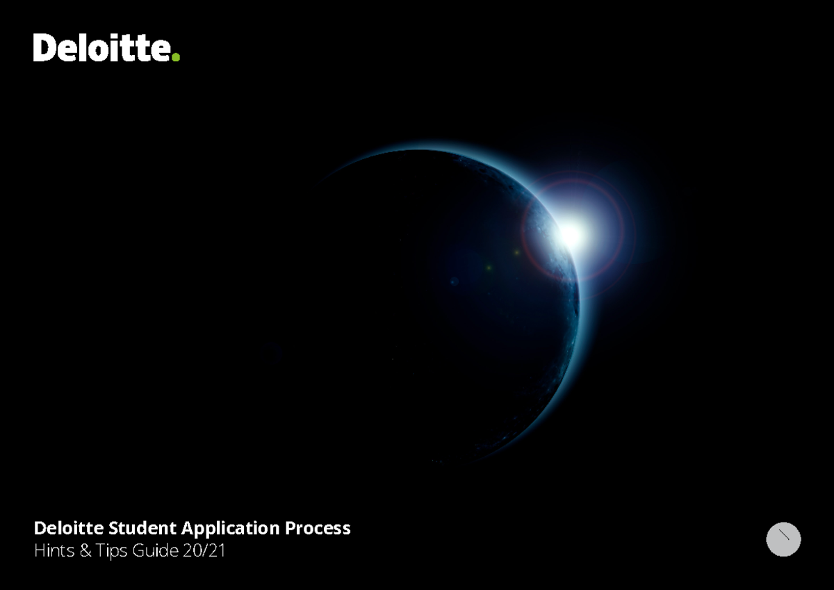 Deloitte - Lecture notes 1_3 - Deloitte Student Application Process ...