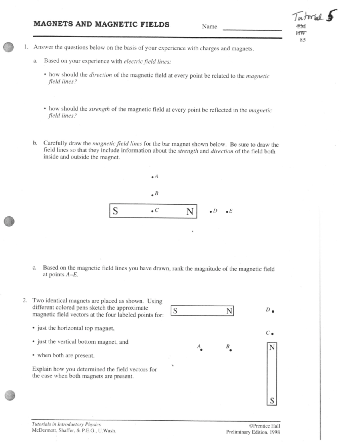 Tutorial 5 - Engineering Physics Supplementary Material - PHY 303L ...