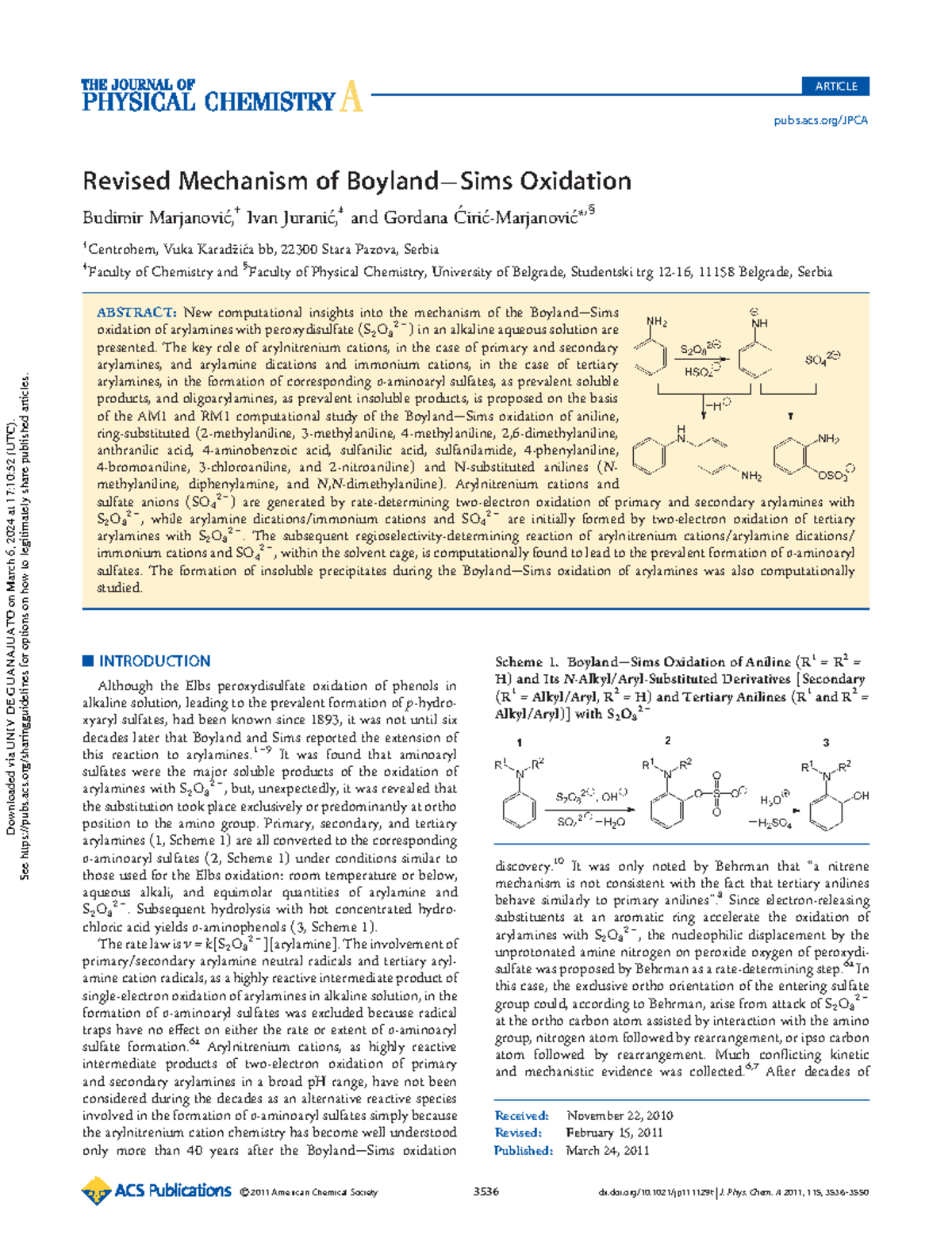 Marjanović et al 2011 revised mechanism of boyland sims oxidation ...
