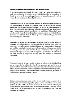 Qué es el modelo de Leavell y Clark - Estos niveles se utilizan para ...