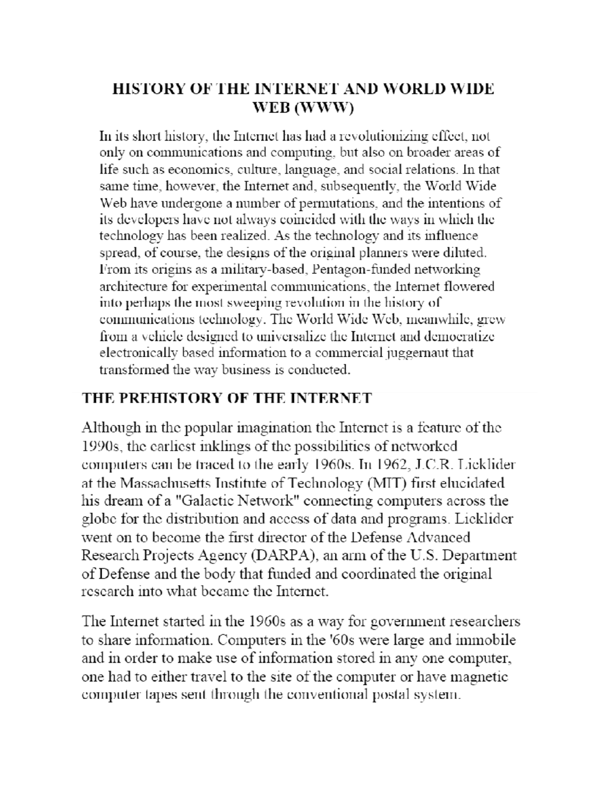 Histroy internet - Bsc. mathematics and computer science - Studocu