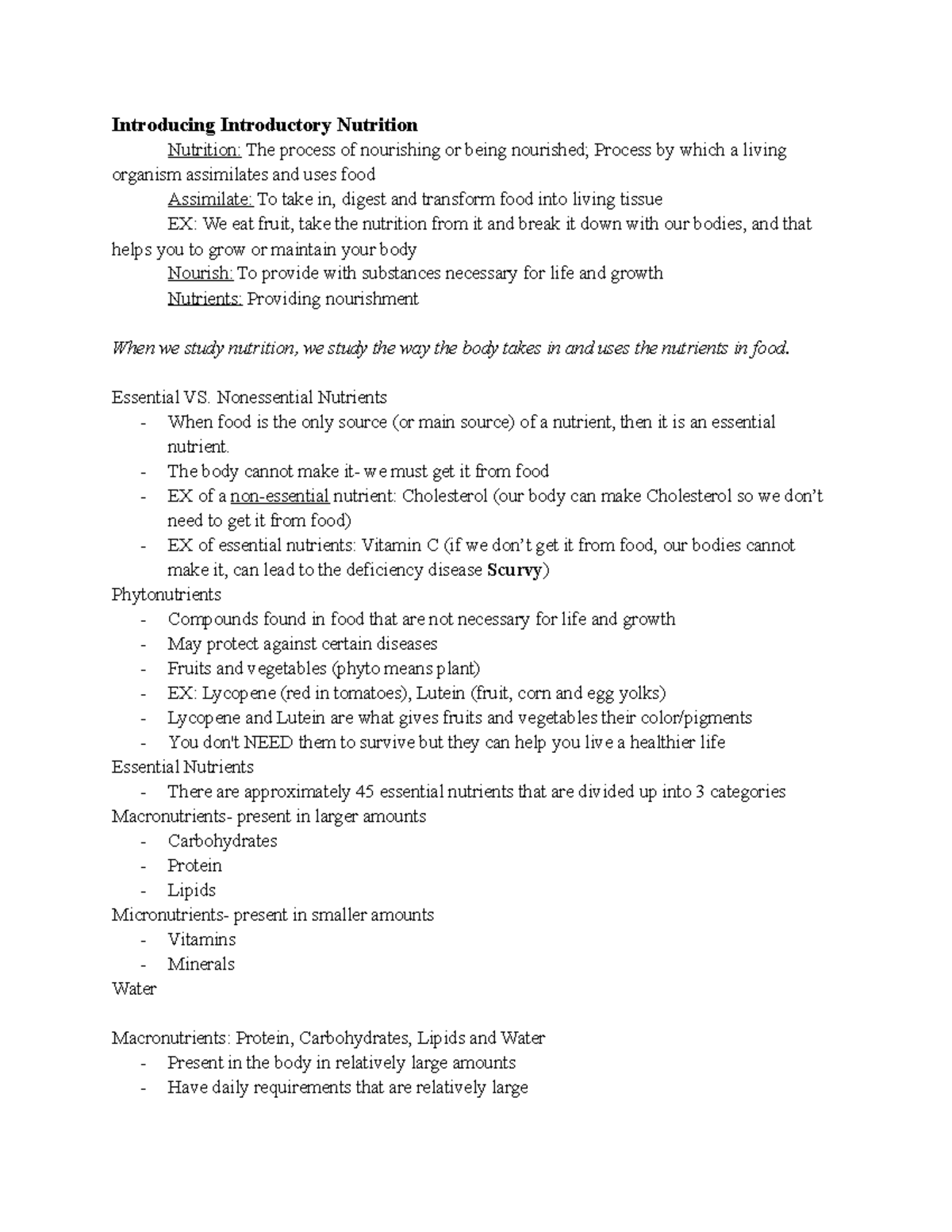 NTR 301 Intro - Taught by April Fogleman - Introducing Introductory ...