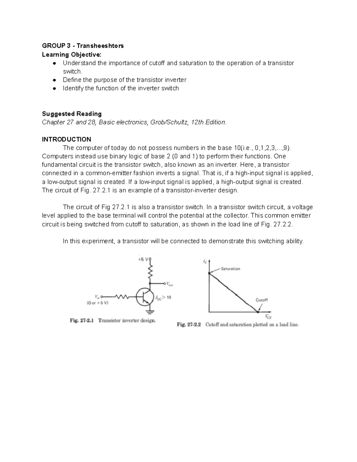 Laboratory-No - laboratory - GROUP 3 - Transheeshtors Learning Objective: Understand the - Studocu