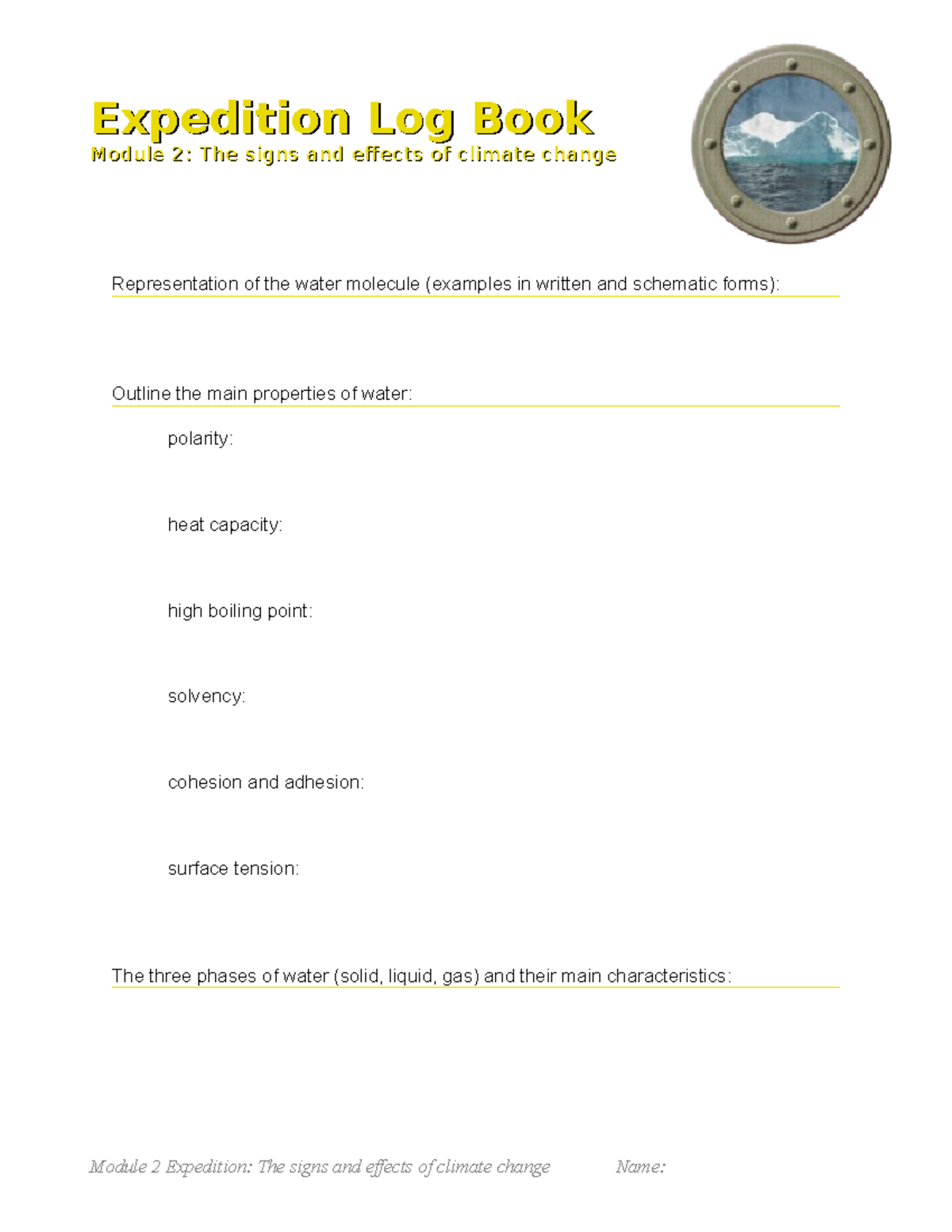 Log Book 2 - Summary Oceanography - Expedition Log BookExpedition Log ...