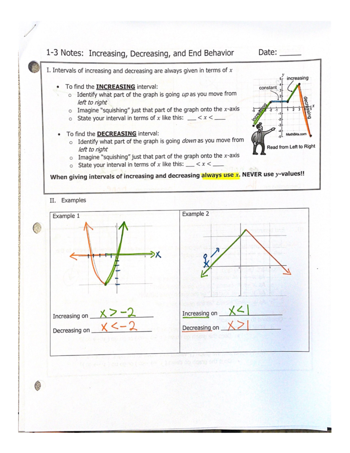 Function Families and Transformational Graphing+Notes+KEY+-+Increasing ...