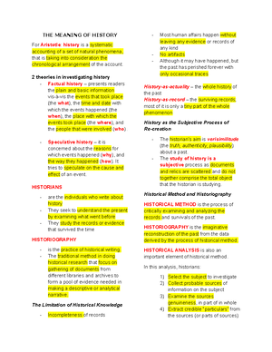 Module-1 - RPH REVIEWER - Meaning and Importance of History Etymology ...