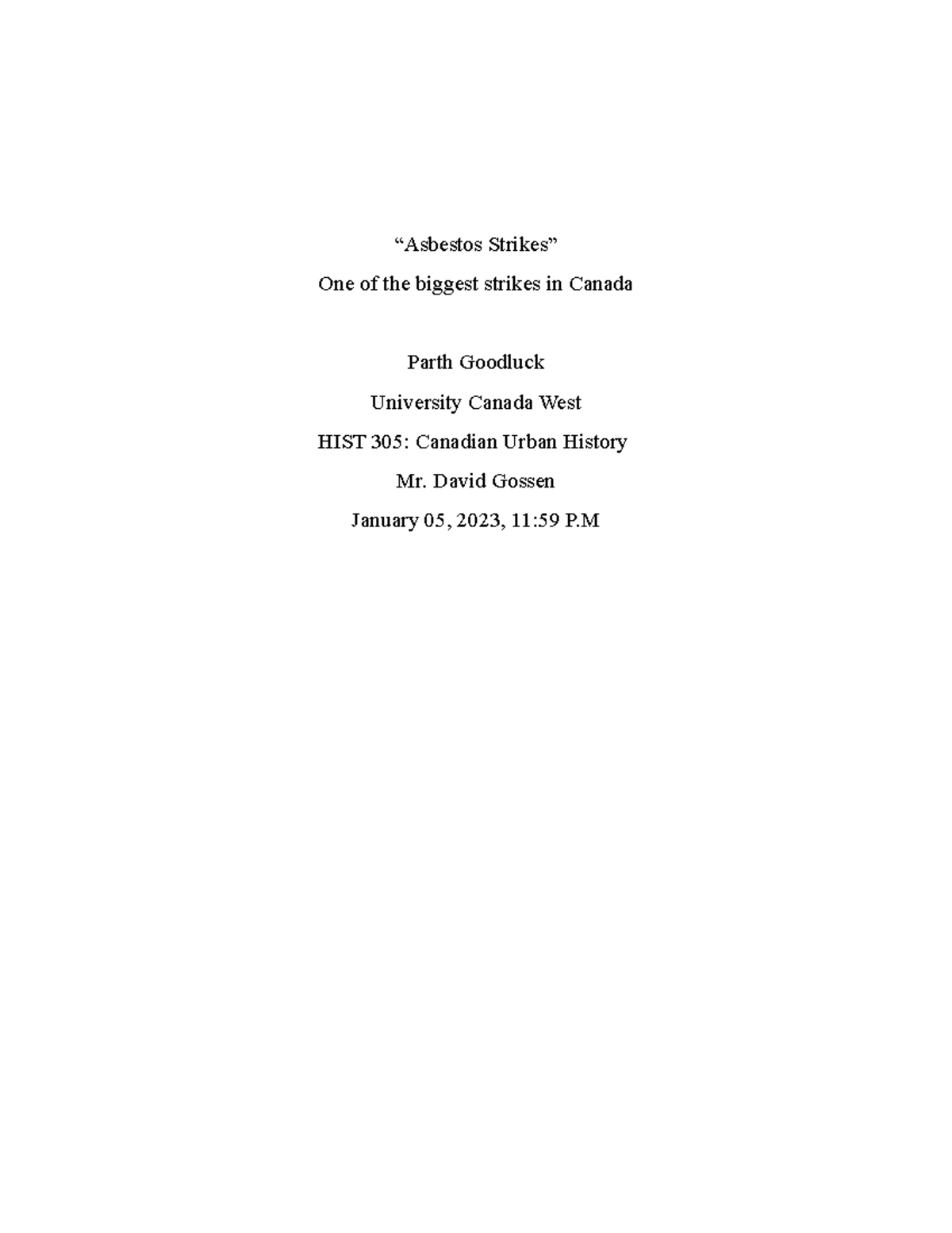 Asbestos strike - “Asbestos Strikes” One of the biggest strikes in ...