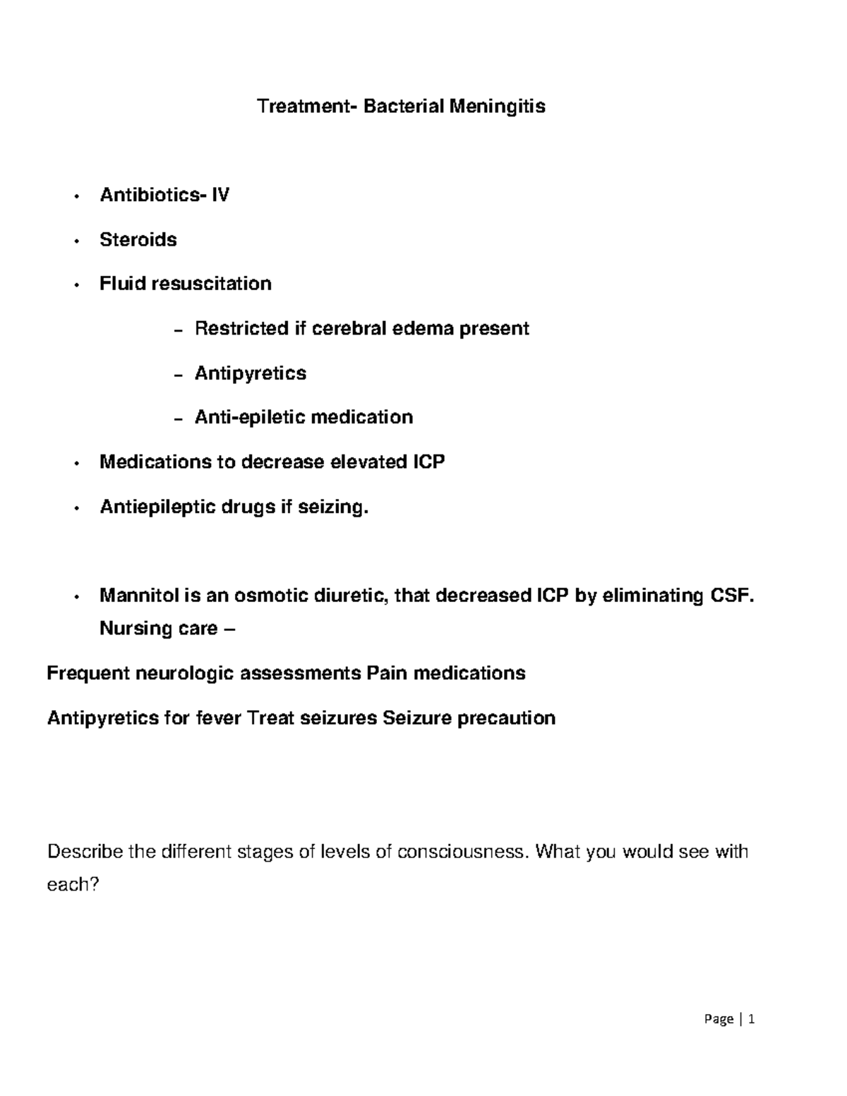 Treatment- Bacterial Meningitis - Treatment- Bacterial Meningitis ...
