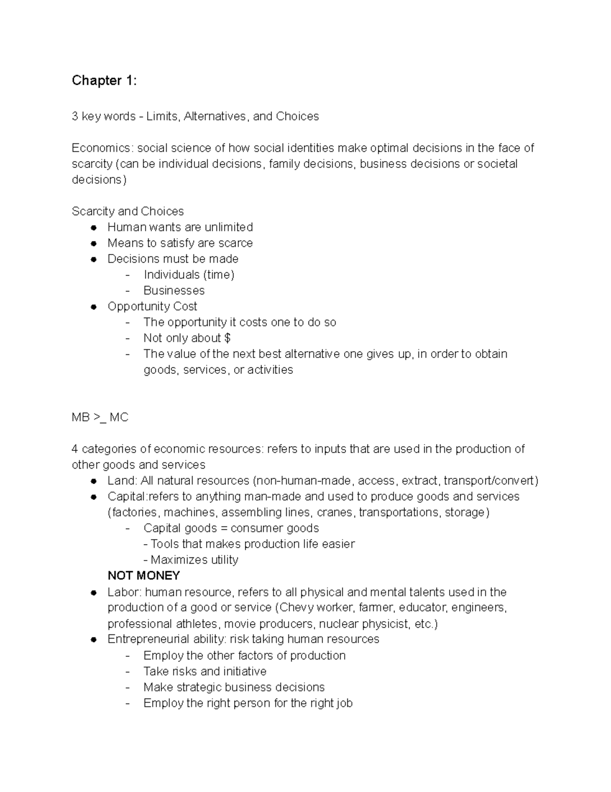 Microeconomics - Teacher Name: Qingxin He Class Section 002 - Chapter 1 ...