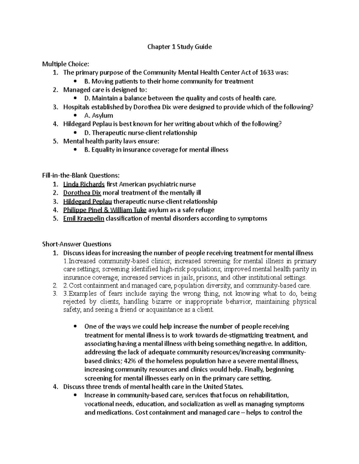 Week 1 End of Chapter Assignment Study Guides - Chapter 1 Study Guide ...