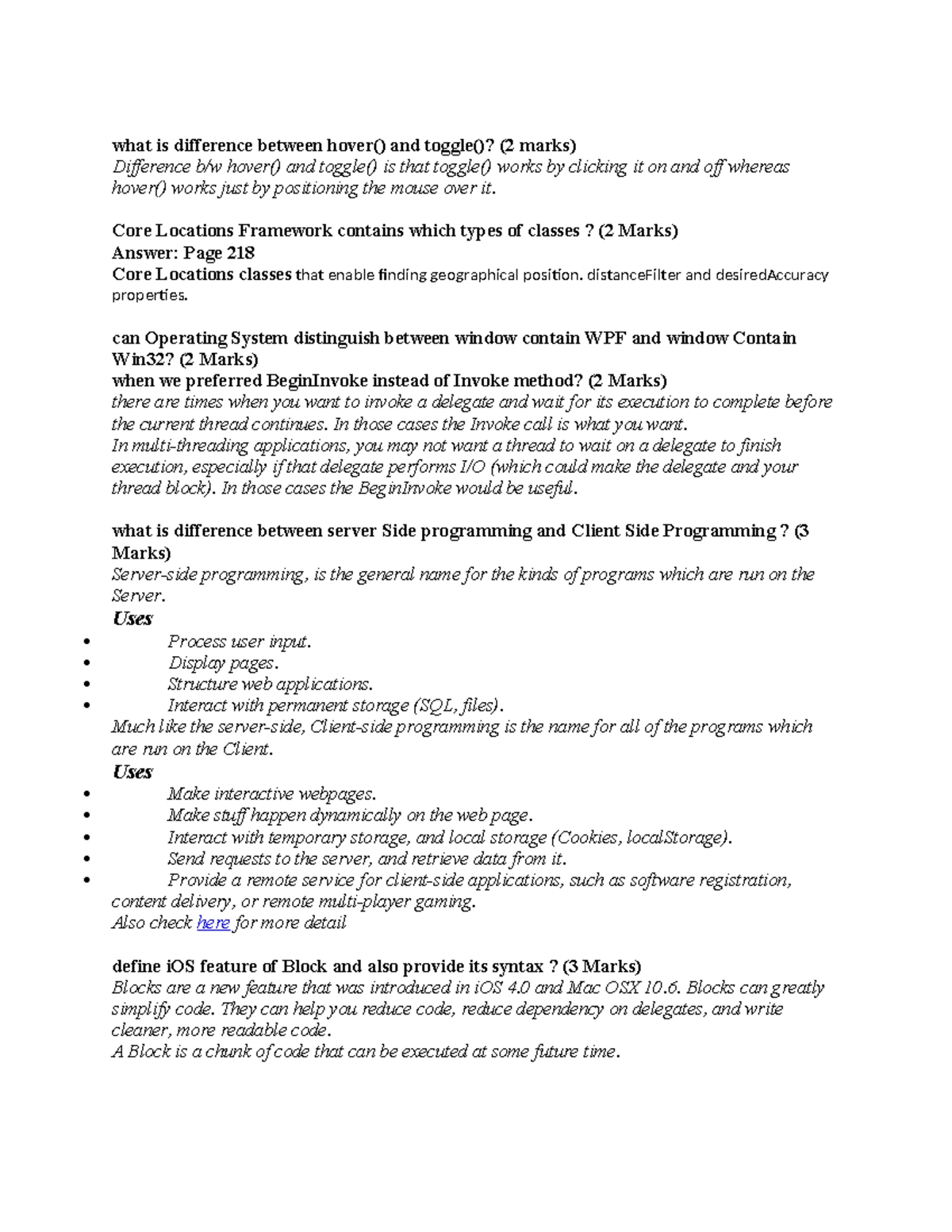 CS411 Finalterm Solved Papers 2014 - what is difference between hover ...