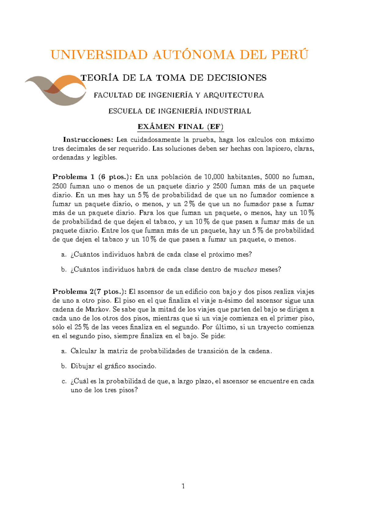 EF - dsdss - UNIVERSIDAD AUTÓNOMA DEL PERÚ TEORÍA DE LA TOMA DE ...