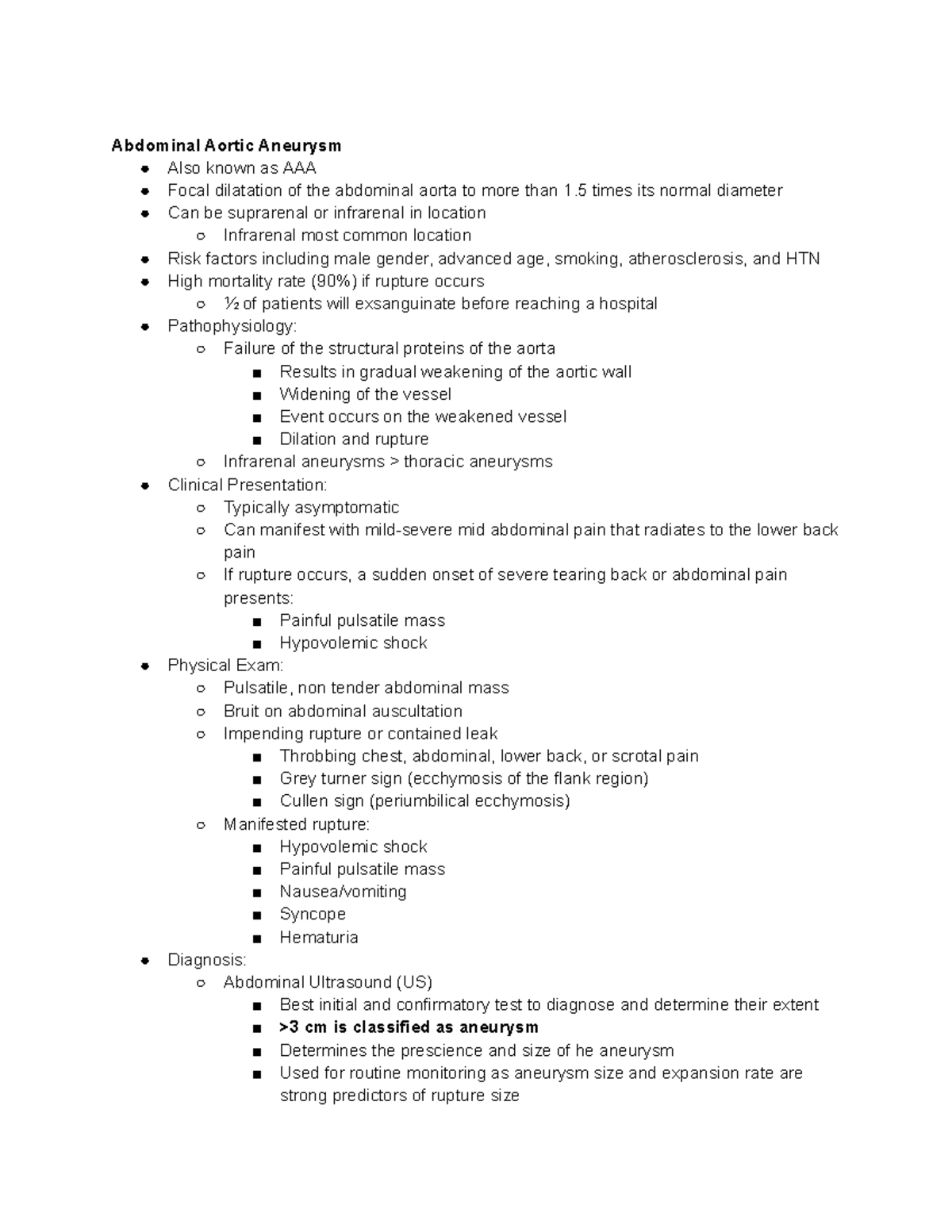 Cardio Patho - Abdominal Aortic Aneurysm Also known as AAA Focal ...