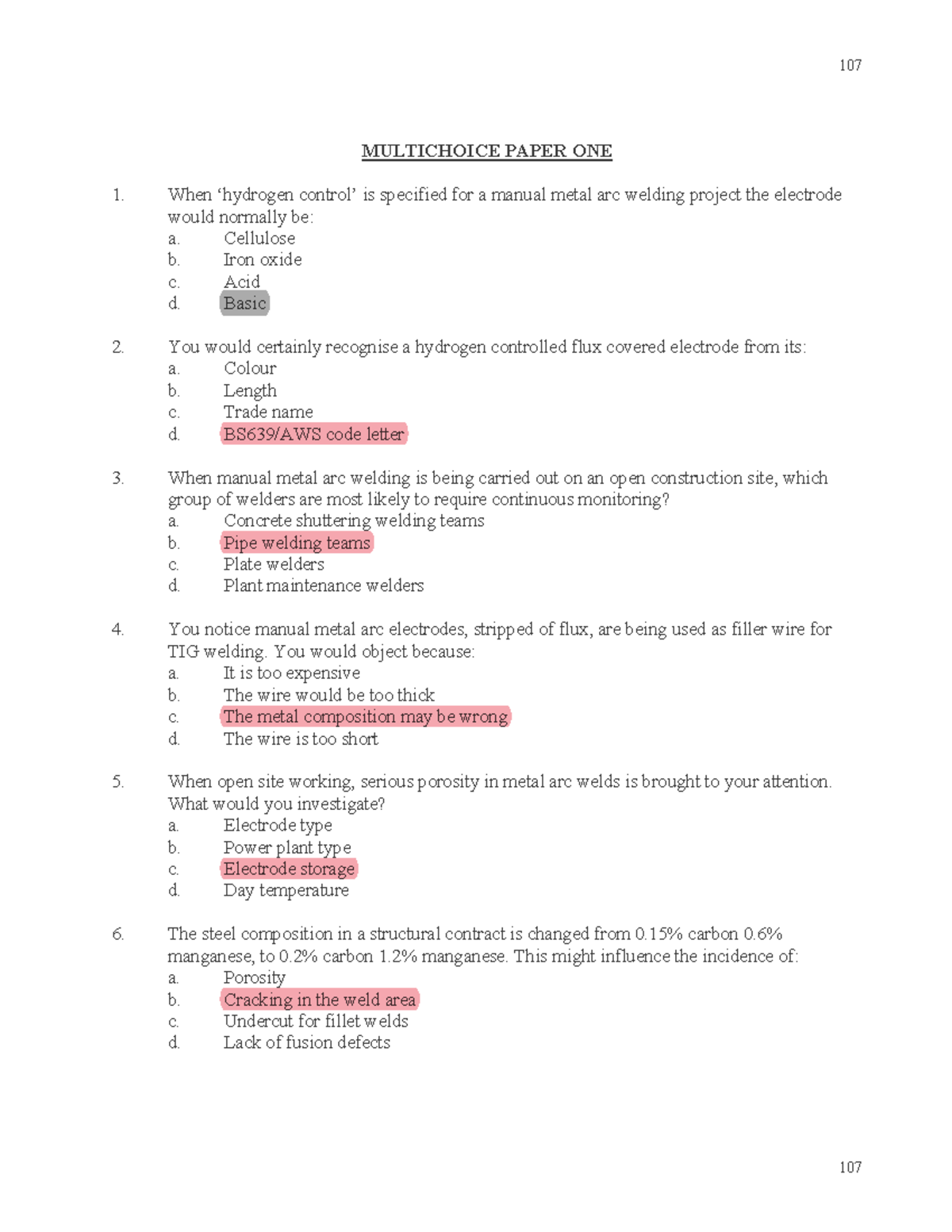 Thanh dk - aabbcc - MULTICHOICE PAPER ONE When ‘hydrogen control’ is ...