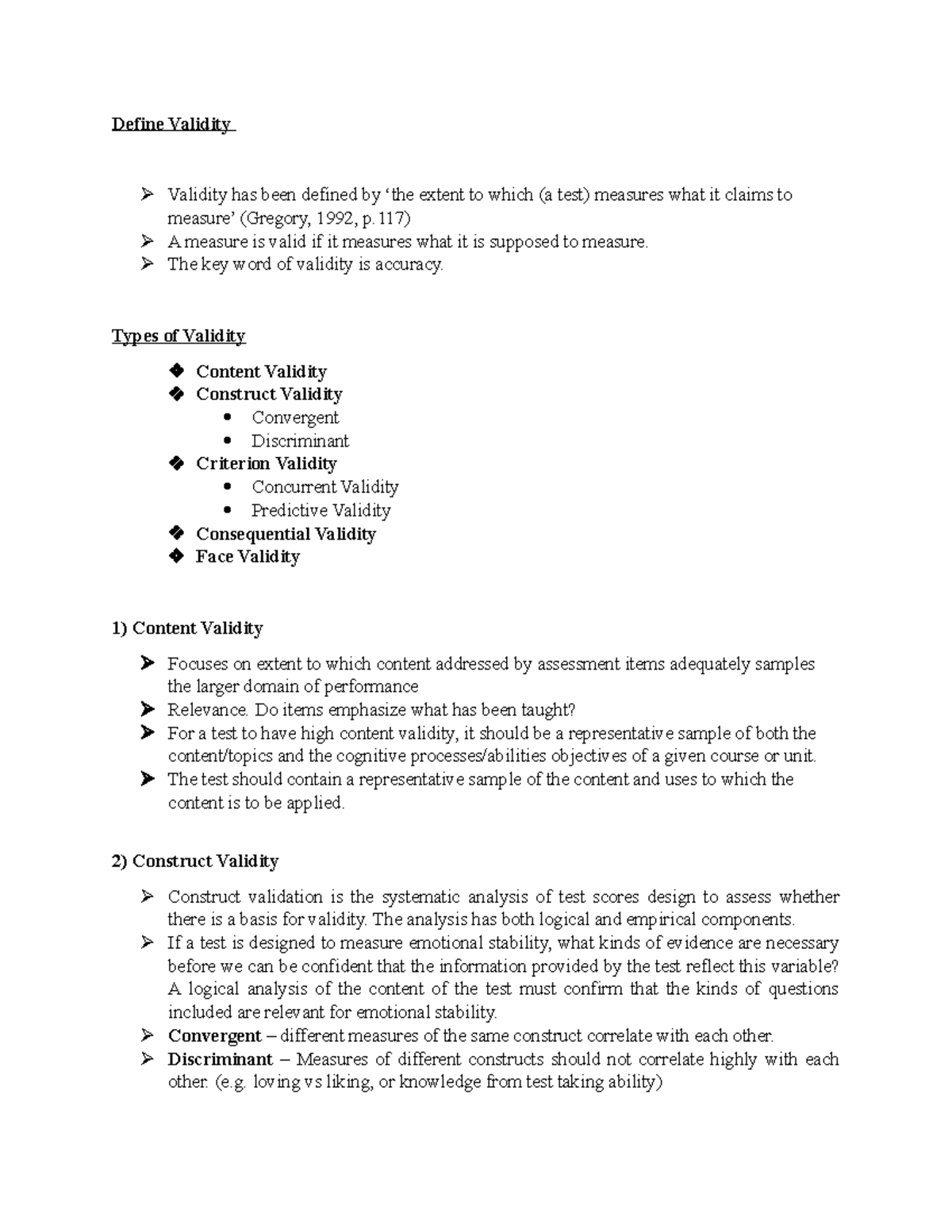 Define Validity and Types of Validity - Define Validity Validity has ...