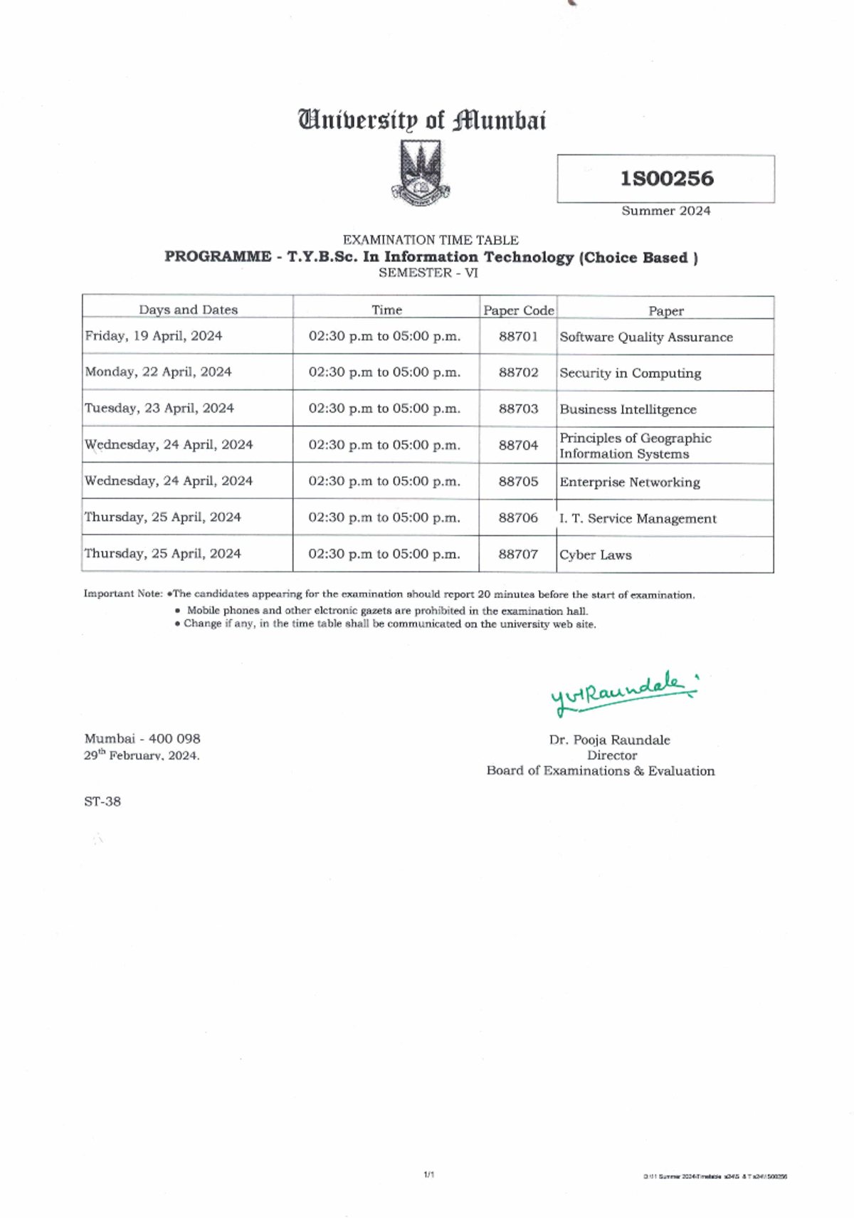 6 SEM - BscIT (Information Technoogy) - Studocu