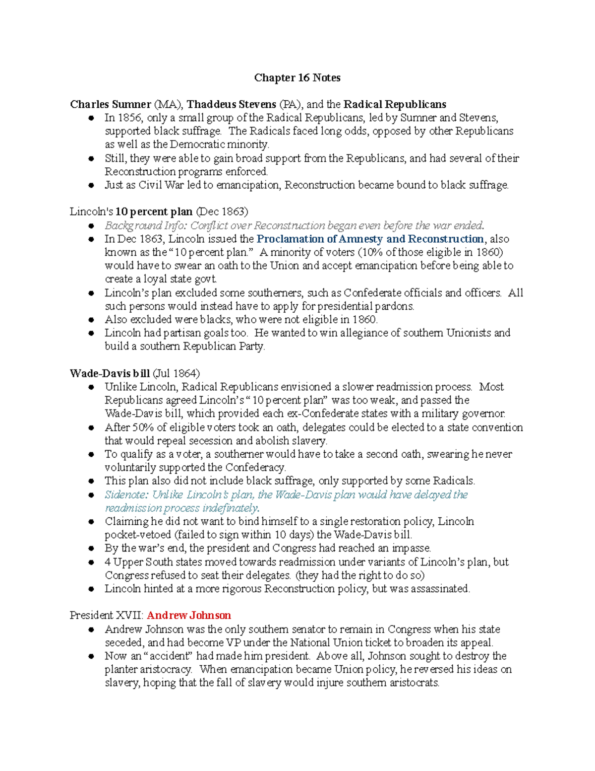 Chapter 16Notes - American history lecture notes - Chapter 16 Notes ...