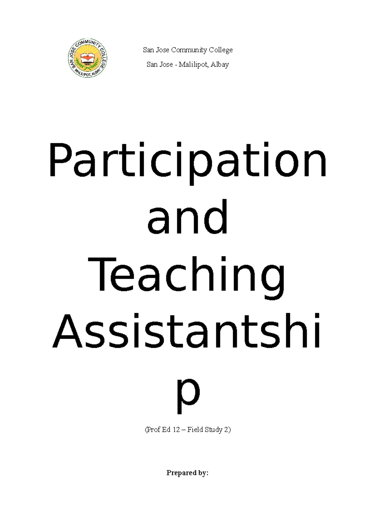 FS 2 Portfolio - San Jose Community College San Jose - Malilipot, Albay ...