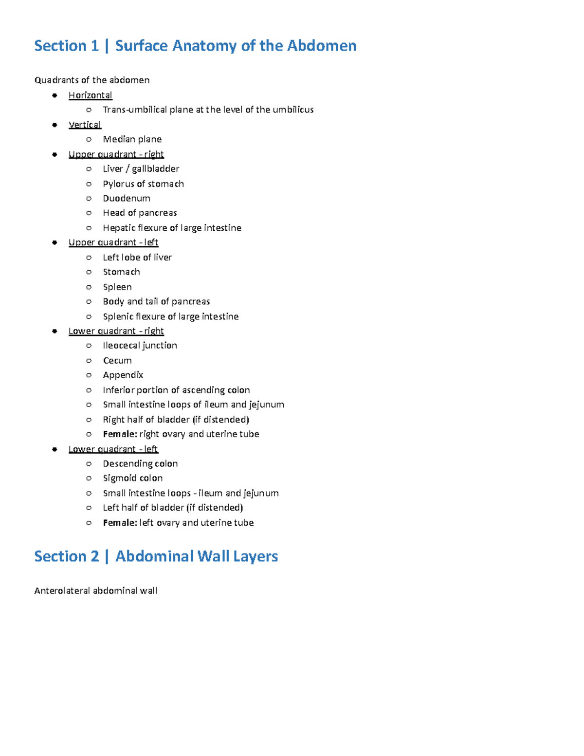 Anatomy: Module 7 Sections 1-6 - Section 1 | Surface Anatomy of the ...